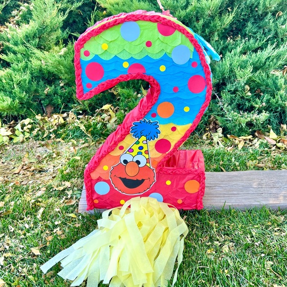 Other | Colorful Number 2 Pinata With Elmo Design Birthday Party ...